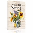 Canvas Wall Art Hello Spring Canvas Art Print Sunflowers Lavender ...