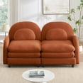 68" Fluffy Teddy Loveseat Sofa, Small Loveseat with Curved Outline ...