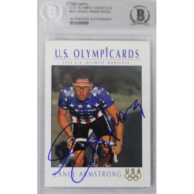 Lance Armstrong Signed 1992 Impel Marketing USA Olympic Trading Card ...