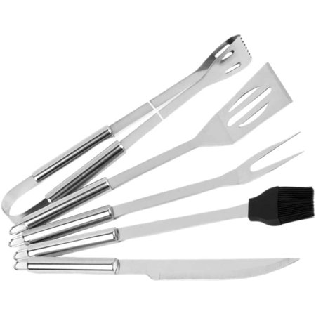 BBQ Grilling Tools Set Stainless Steel Spatula Fork Basting Brush ...