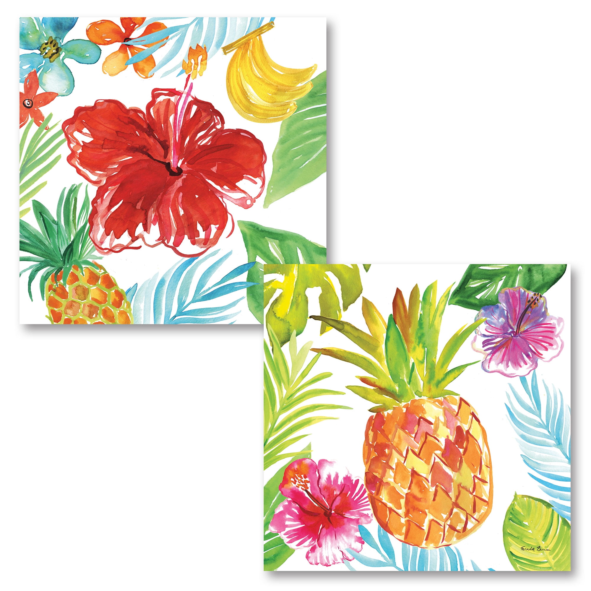 Gango Home Decor Tropical Tropicana V & VI by Farida Zaman (Printed on ...