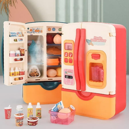 Simulation Refrigerator Kids Toy Fridge With Ice Dispenser Pretend Toy ...