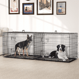 Magshion 42.5" Metal Wire Large Dog Crate w/Slide-out Tray & Removable ...