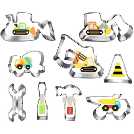 Construction Cookie Cutter Set-3 Inches-9 Piece- Excavator Digger ...