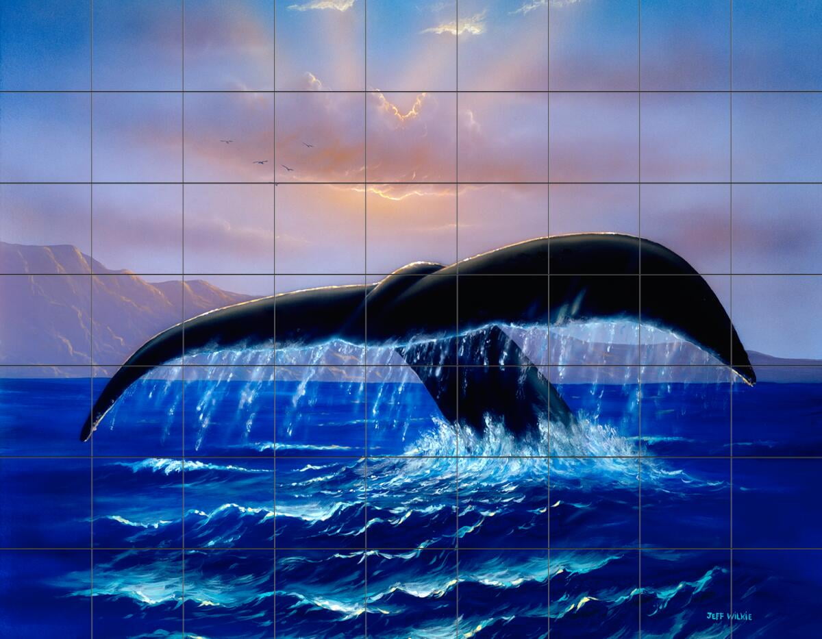 Tile Mural Bathroom Backsplash - Sunrise Dive - by Jeff Wilkie ...