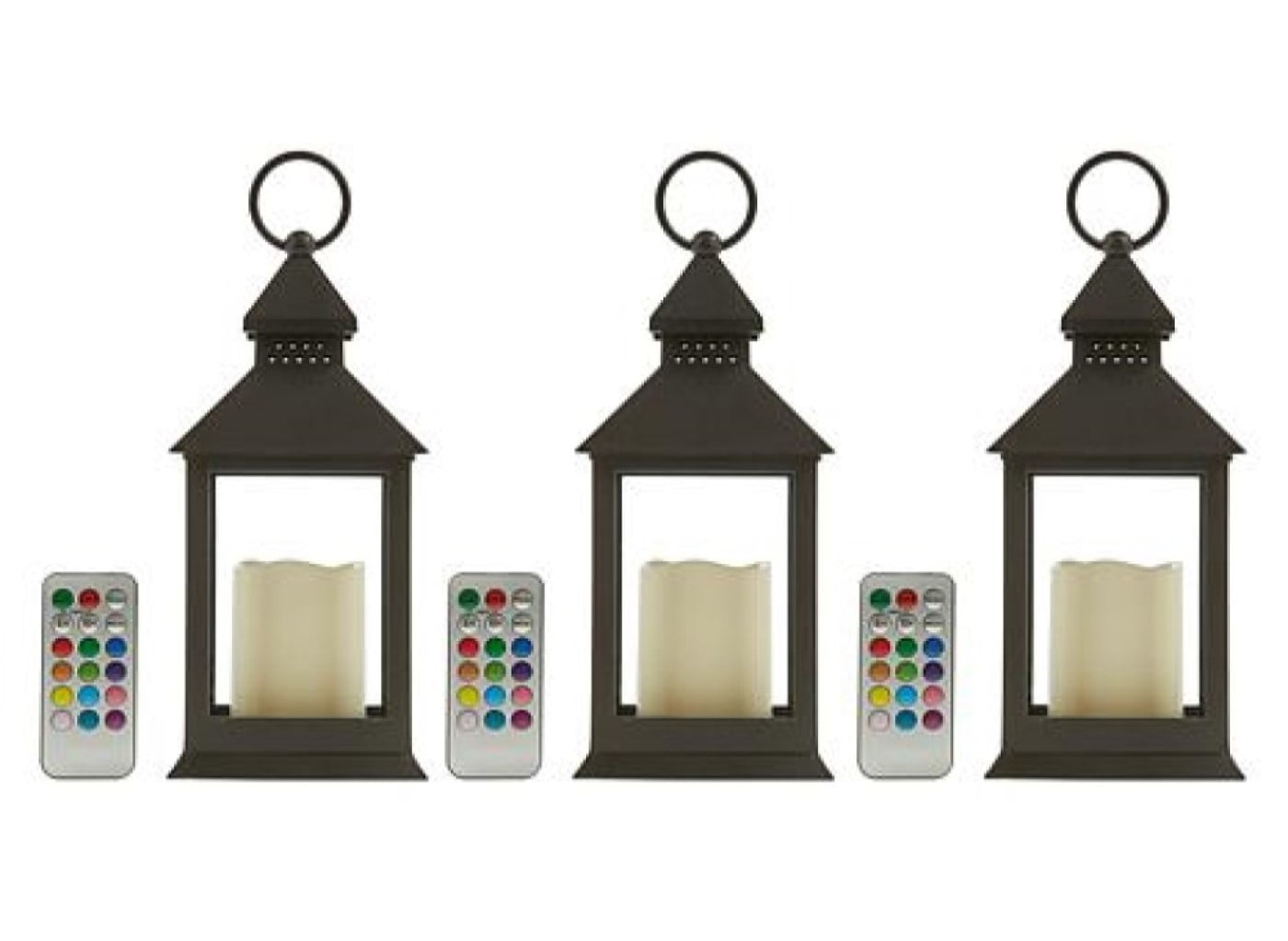 3 Pack LED Small Lanterns, Color Changing with Remote, 4.13Lx4.13Wx9 ...