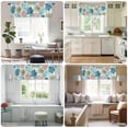 Blue Pink Monstera Leaves Valances for Windows, Rod Pocket Kitchen ...