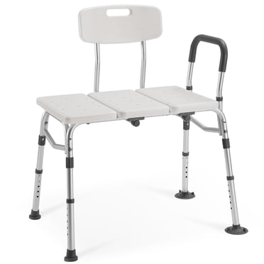 seachrome portable shower seat, profile bench, hung by grab bar with ...