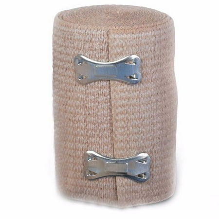 5' Feet x 4" inch Elastic Compression Wrap Bandage w/ Clips, 1 Roll ...