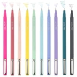 Marvy Uchida Le Pen Felt Tip Pens Pastel Set, 10 Assorted Colors, .3mm ...