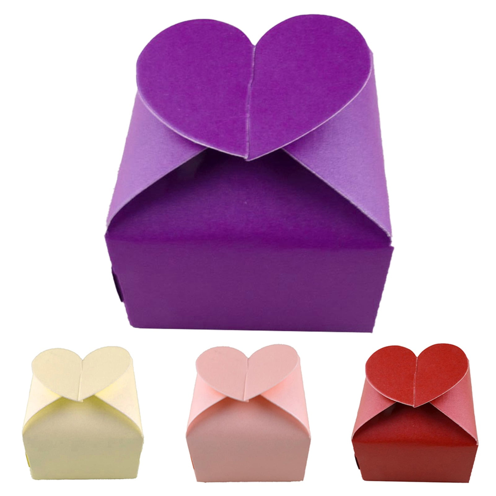 GROFRY 50Pcs Candy Boxes Eye-catching Sleek Paper Heart Designed Favor ...