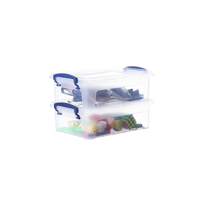 Superio Small Organizing Top Clear Plastic Storage Bins with Latches ...