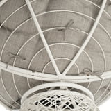 Bme Papasan Chair with Fabric Cushion, Metal Swivel Base, Sterling Fog ...