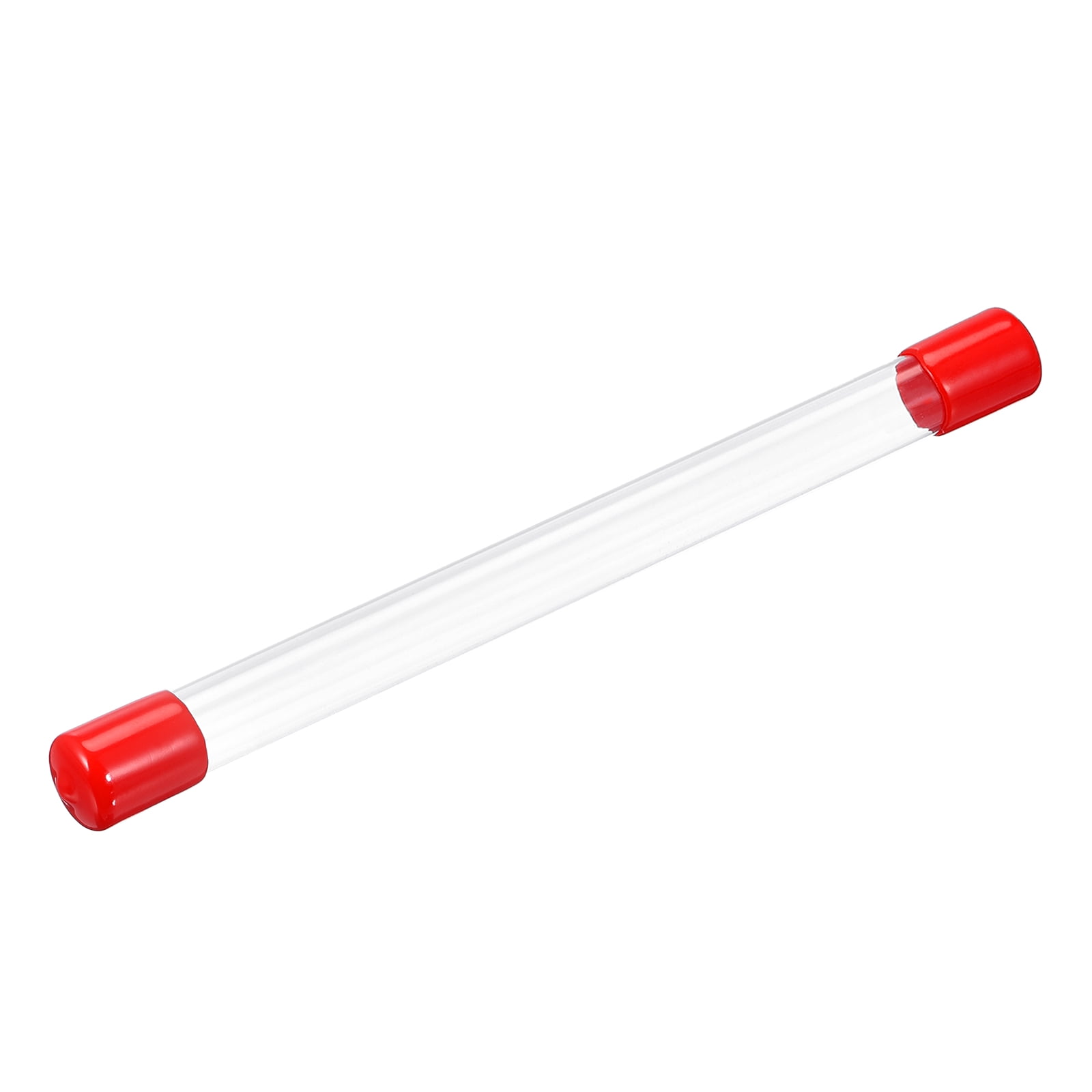Clear Rigid Tube Round Plastic Tubing with Red Rubber Cap, 305mm/ 12 ...