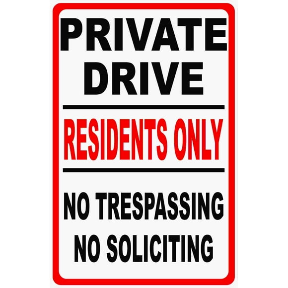 Private Drive Trespassing Sign