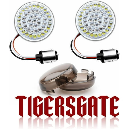 TIGERSGATE 2" Front Turn Signals and Running Light Inserts, 1157 White ...