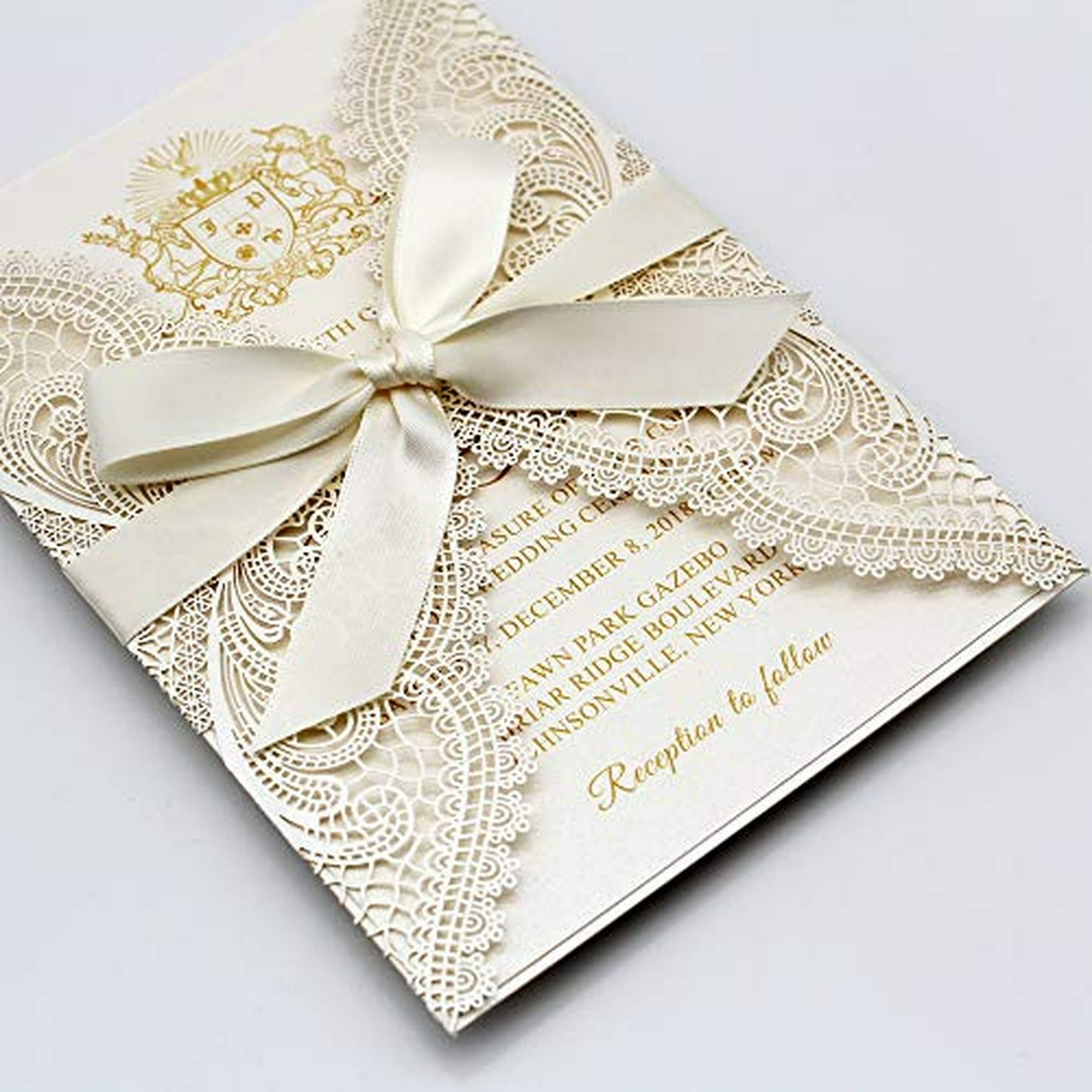 Ivory Ribbon Wedding Invitation