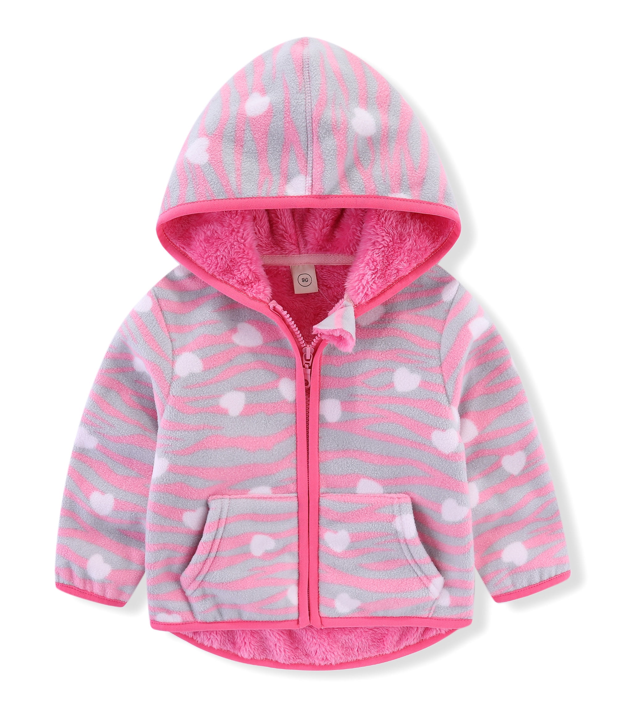 Toddler Fleece Jacket Winter Warm Coats with Hooded for Baby Boys Girls ...