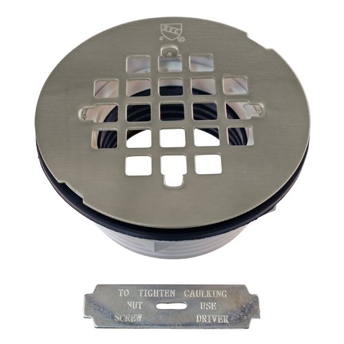 Westbrass D206P-07 2" No-Caulk PVC Compression Shower Drain with 4-1/4 ...