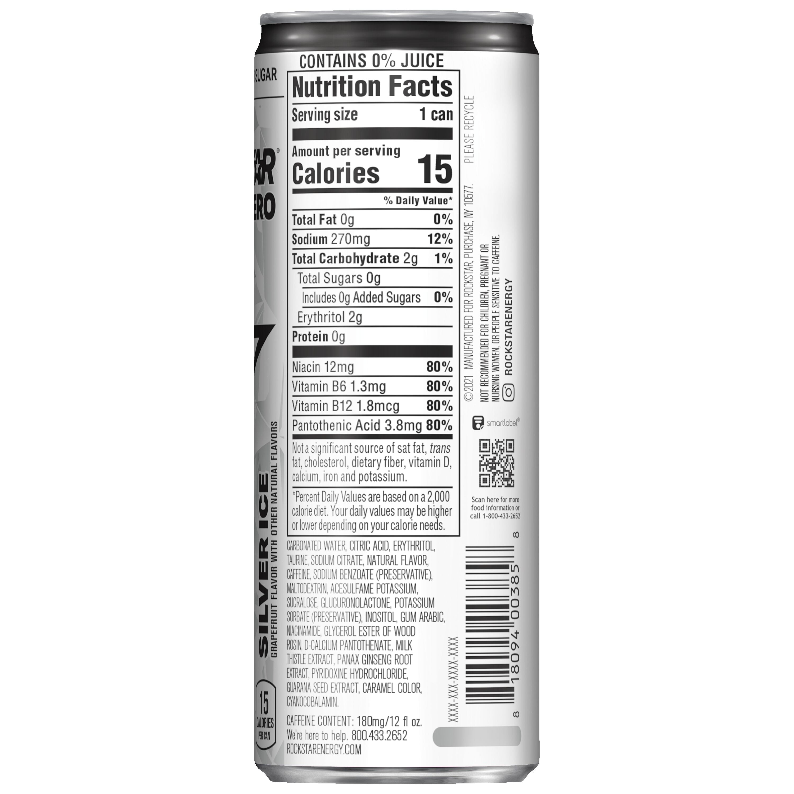 Rockstar Nutrition Label