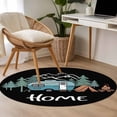 Camper 4FT Round Area Rugs Home Mountain Pine Trees Tent Forest Rustic ...