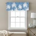 Blue Palm Trees Valances for Windows Summer Beach Tropical Farmhouse ...