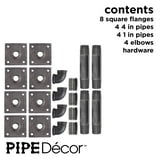 1/2 In X 4 In Square Double Flange Shelf Bracket Kit, 4 Pack - Walmart.com