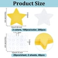 200Pcs 2 Colors Star Card Paper with 2 Sheets Rubber Sticker DIY Craft ...