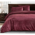 Chezmoi Collection Lux 3-Piece Burgundy Velvet Comforter Set Queen Size ...