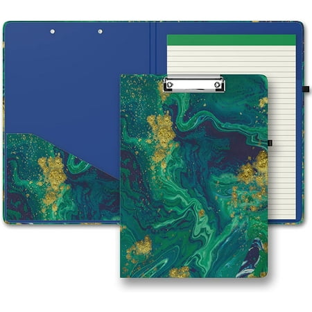 Clipboard Folio with Refillable Lined Notepad and Interior Storage ...