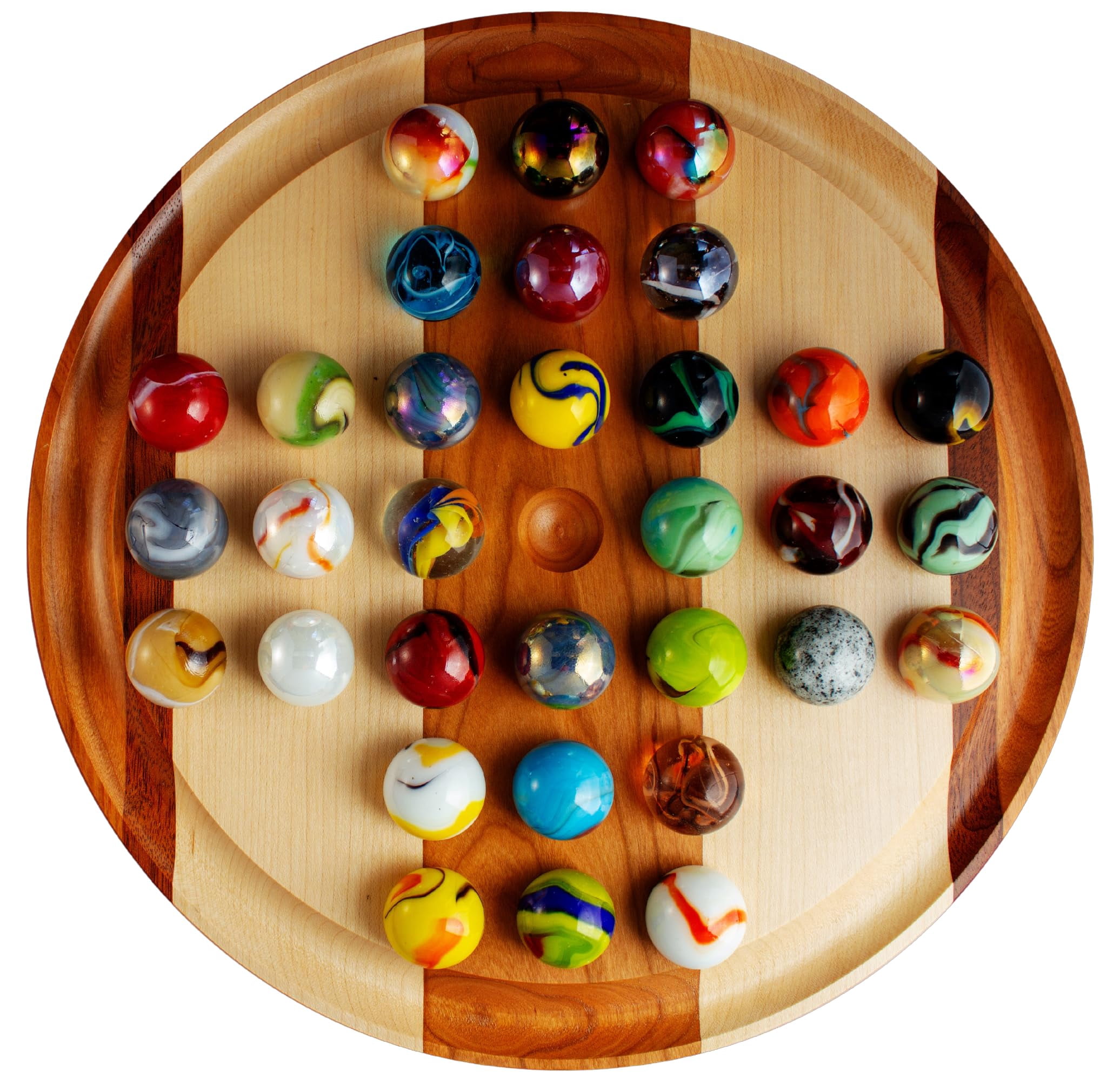 Juego de mesa Marble Solitaire Marble BoardGames hecho a mano de 16 ...