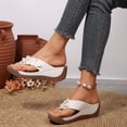 Bibifish Womens Wedge Thong Slide Floral Leaf Rhinestone Ladies Sandals ...