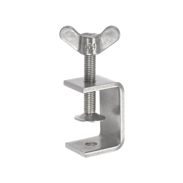 Uxcell Stainless Steel C-Clamp, 47mm Wide Jaw Opening with Butterfly ...