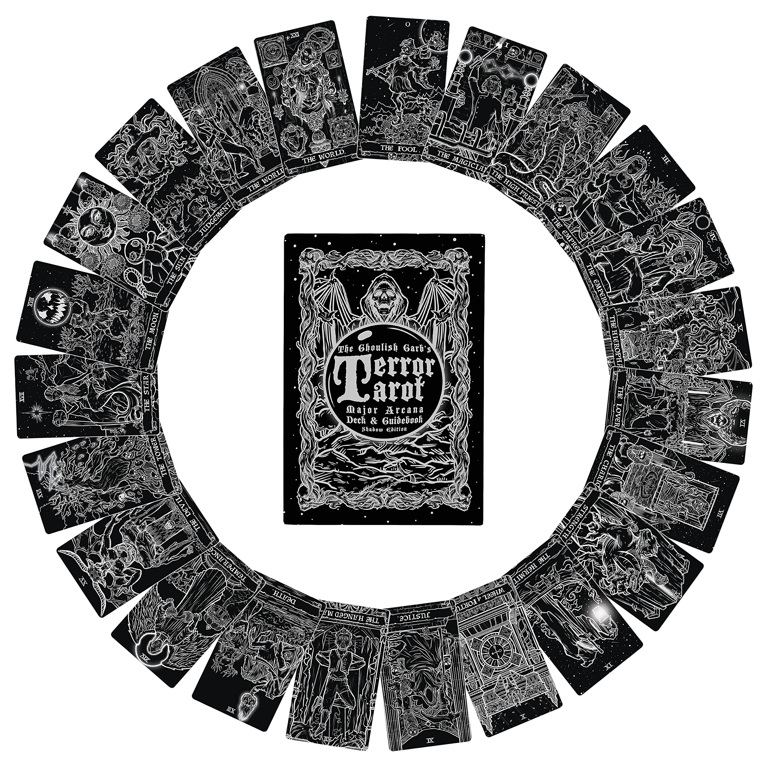 Buy The Ghoulish Garb Terror Tarot Shadow Edition: 23 Card Major Arcana Tarot Card Deck and ...