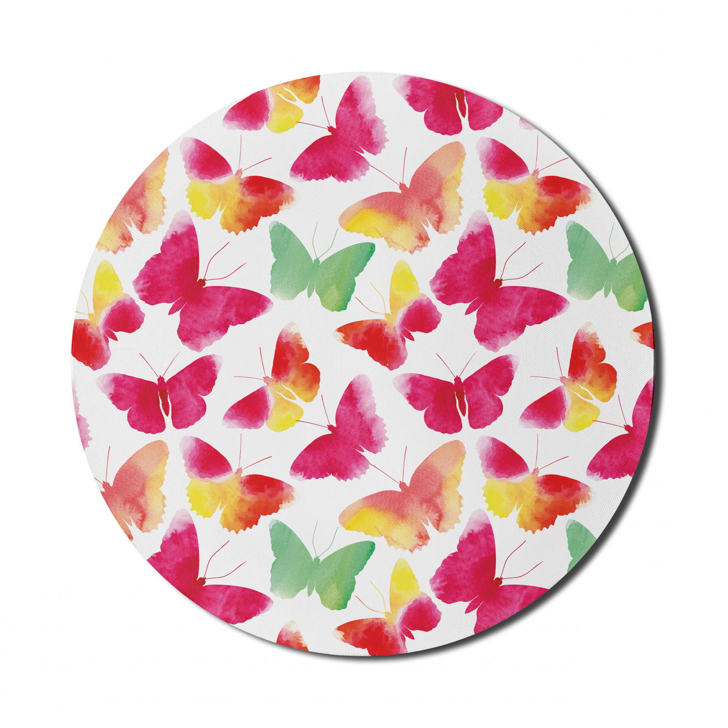 Colorful Mouse Pad for Computers, Watercolor Butterflies with Large ...