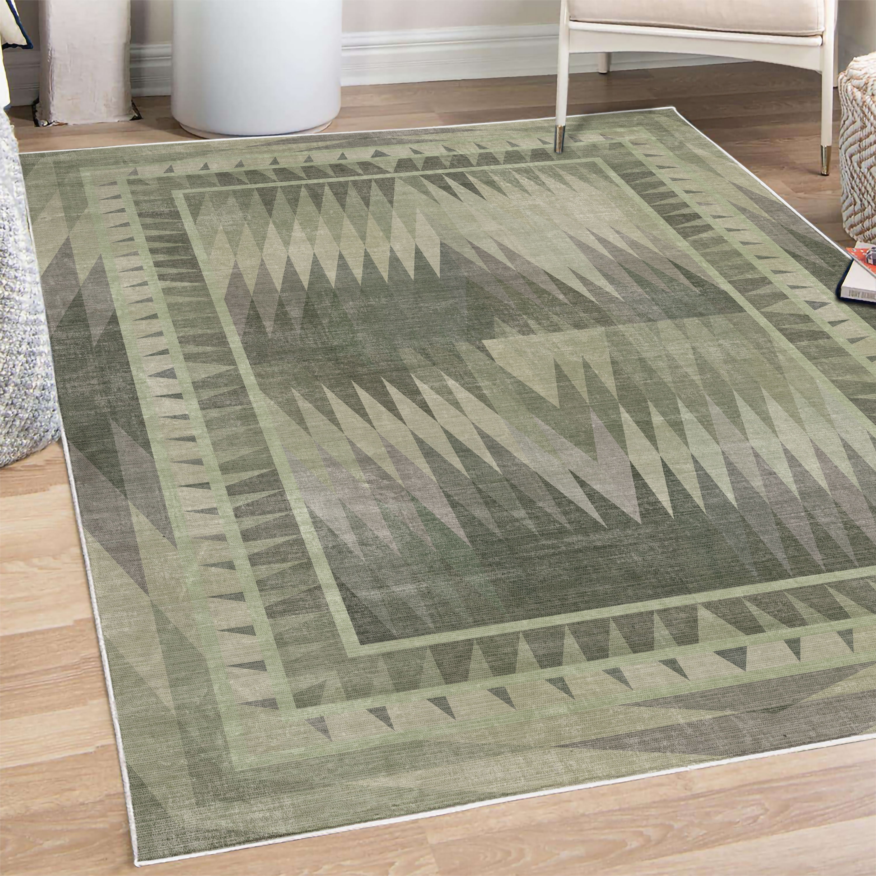 Geometric Decorative Rug, Rhombus Look Modern Ornament Ombre Inspired ...