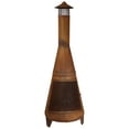 Sunnydaze, Steel Wood-Burning Chiminea, 70" Rust Patina, Spark Screen ...
