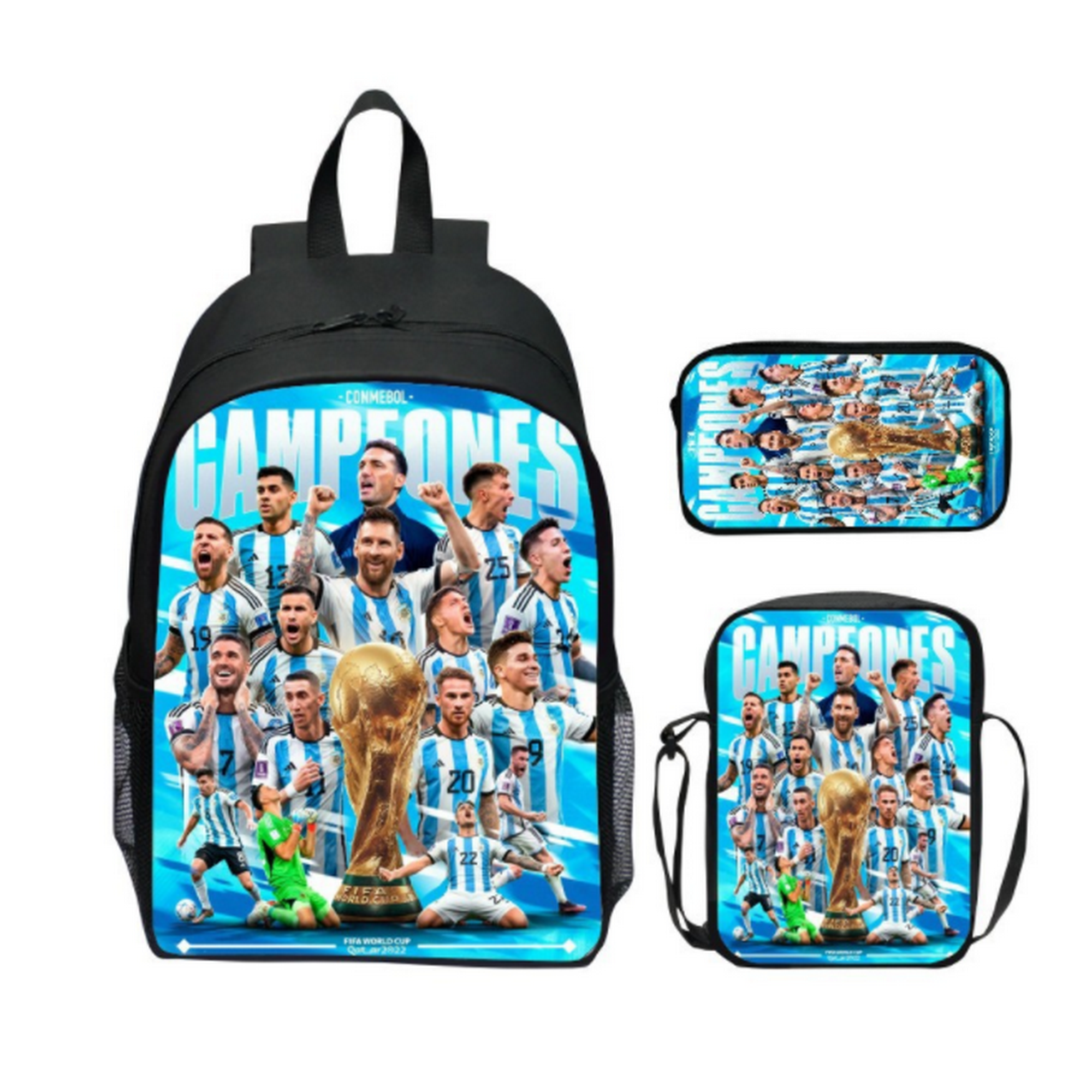 Click here for Diao Childrens 3 Set Backpack Football Star Messi... prices
