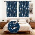 Boston Terrier and Dog Paw Print Blue Blackout Curtains,Triple Weaved ...