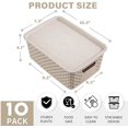 10 Pack Small Plastic Storage Bins with Lids, Stackable Plastic Storage ...