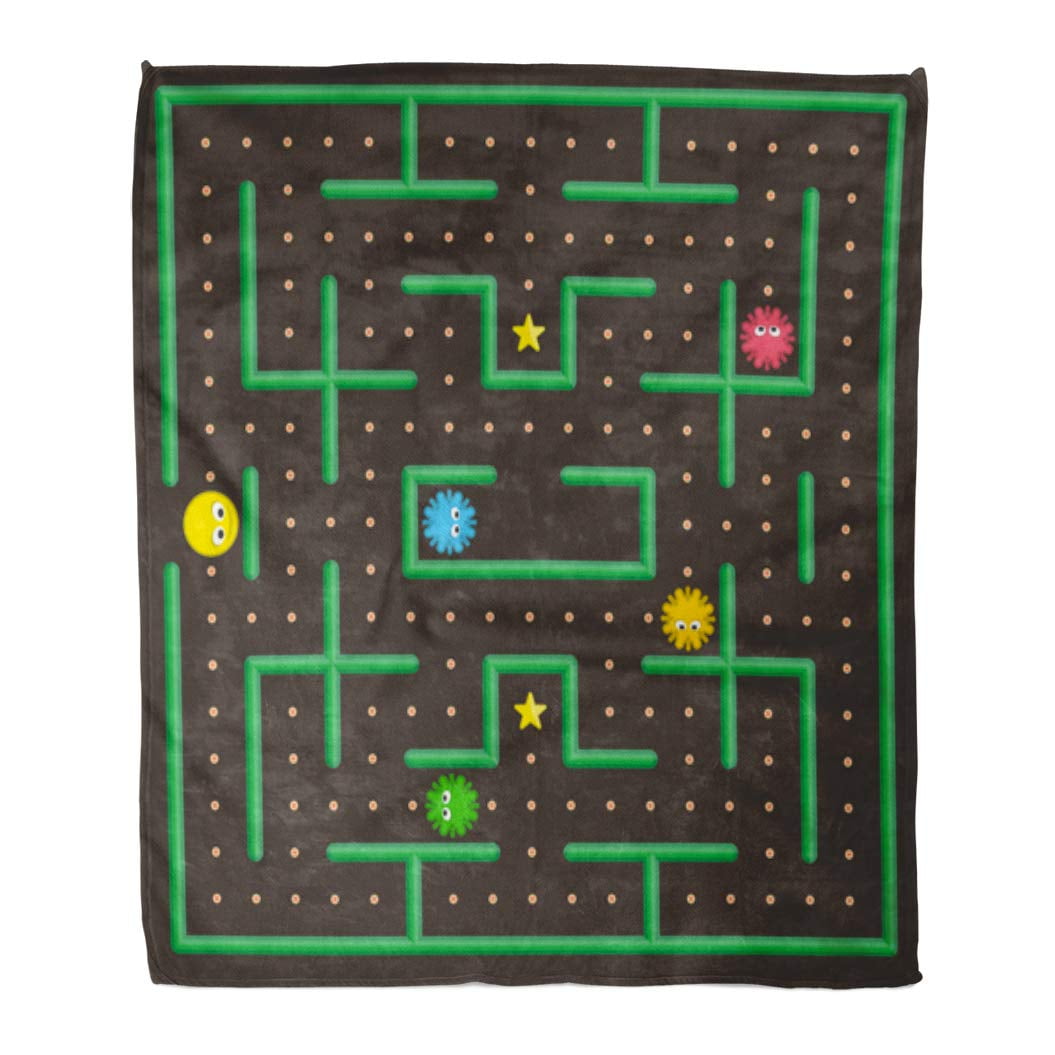 ASHLEIGH Throw Blanket 58x80 Inches Pac Man Analog Game with Ghosts ...