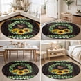 3ft Area Rug,Spring Green Yugal Leaves Sunflowers Bird Washable Large ...
