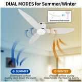 Wozzio 52'' White Ceiling Fan with Light Remote Control for Medium ...