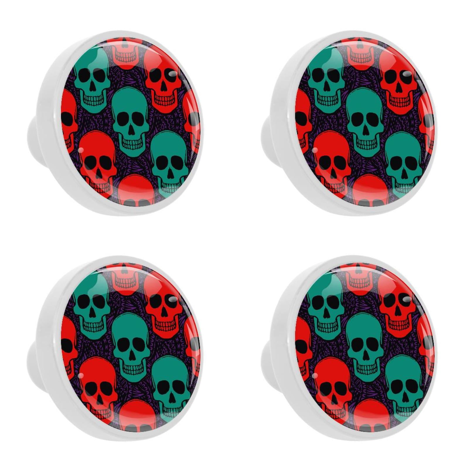 4 Pcs Skull Knobs for Kitchen Cabinet Cupboard Dresser Bookcase Drawer ...