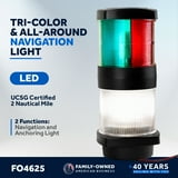 Five Oceans Marine Powered LED Tri-Color Anchor Boat Navigation Light ...