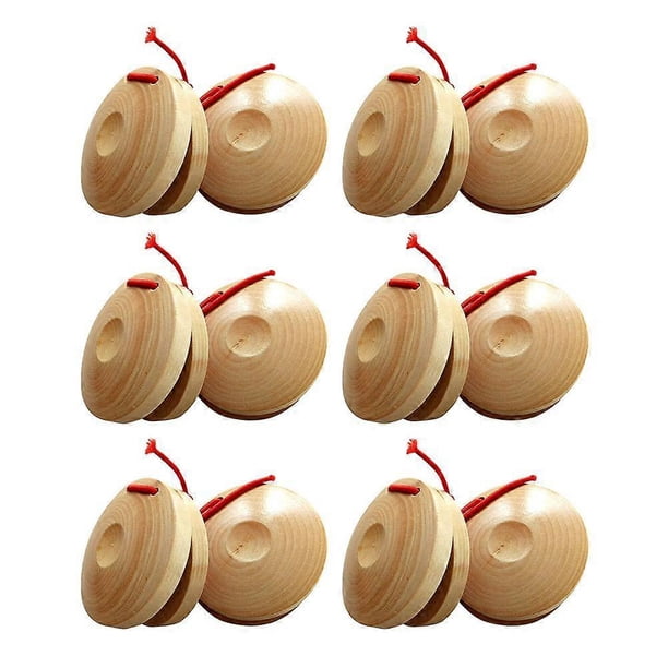 12pcs Percussion Instrument Wooden Spanish Castanet Hand Finger ...