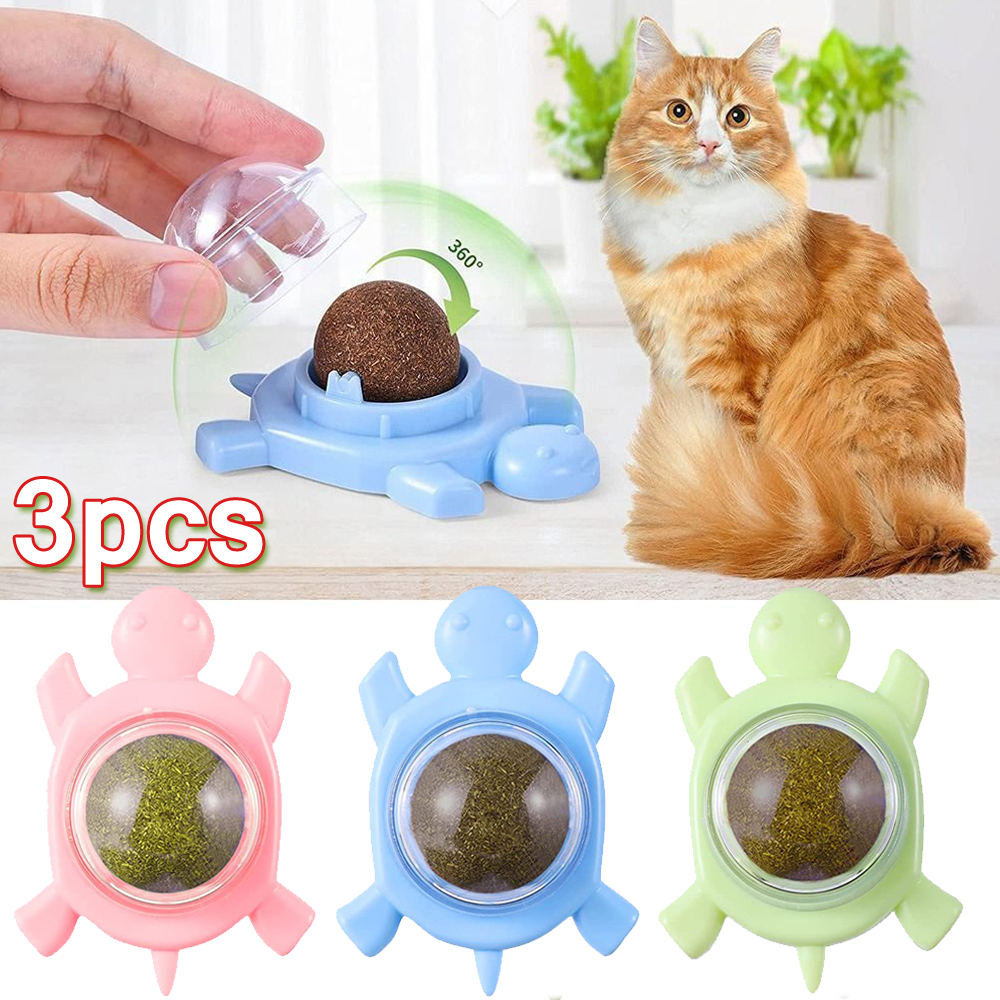 3 Pack Rotatable Cat Catnip Wall Balls - Walmart.com