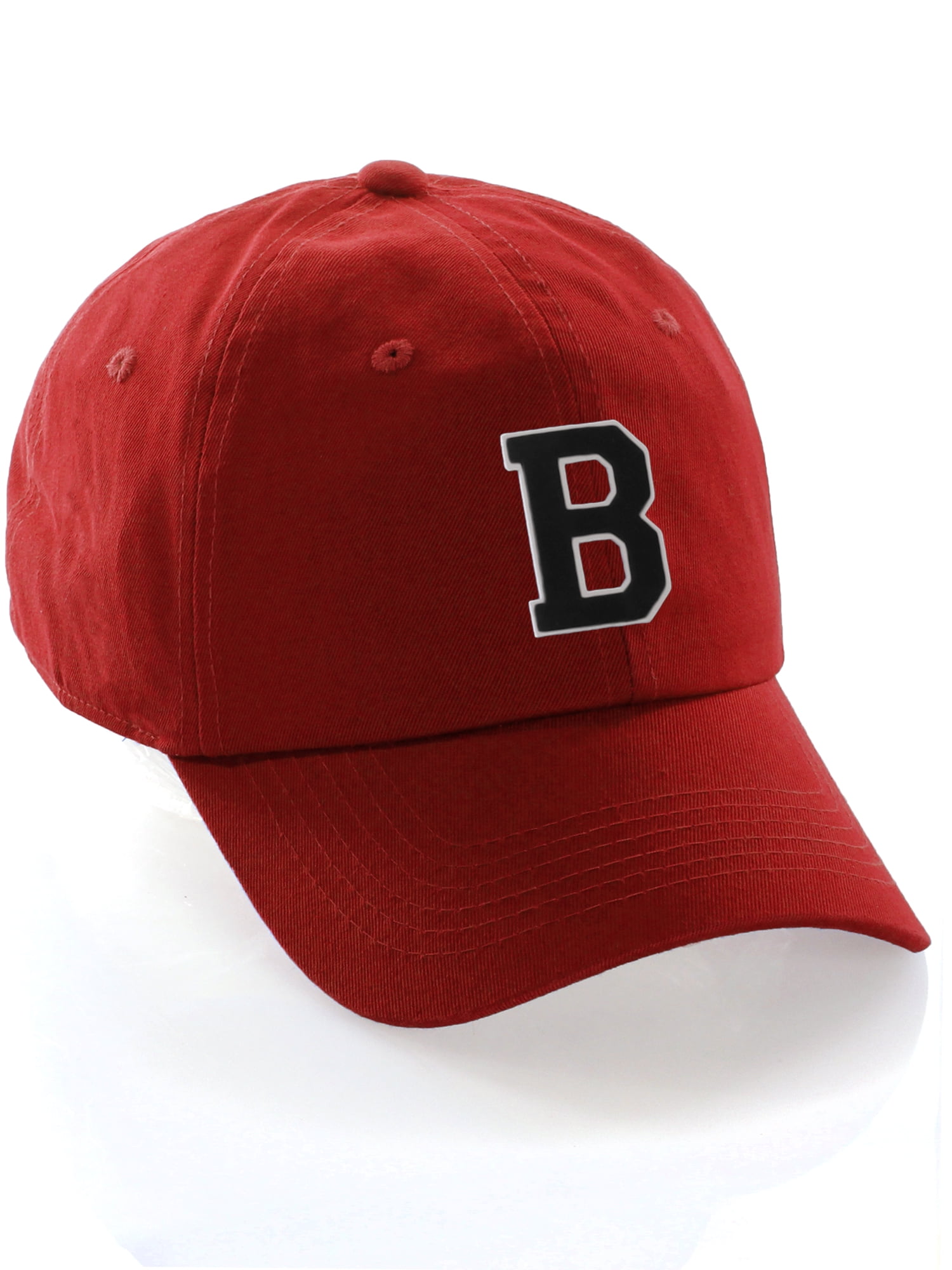 Customized Letter Intial Baseball Hat A to Z Team Colors, Red Cap White ...