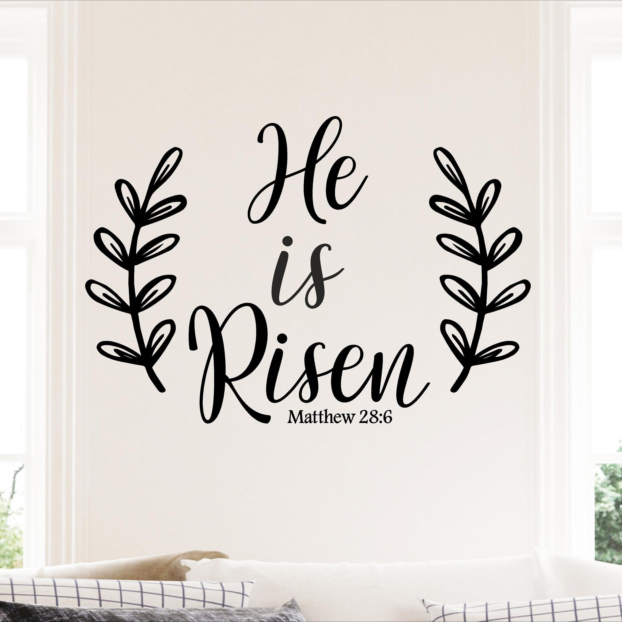 He is Risen Matthew 28:6 (vine) Easter Spiritual Decals Gifts Christ ...