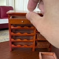 1/12 Scale Wooden Wine Tall Display Cabinet For Miniature Kitchen Scene ...